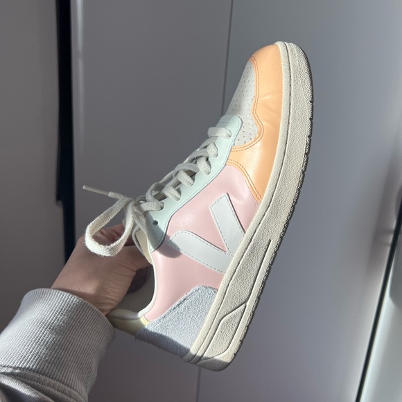 Veja | Shoes | Veja Colorblock V Leather Sneakers Rainbow Pastel | Poshmark